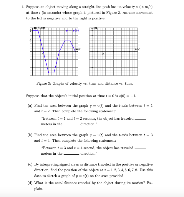 Solved 4 Suppose An Object Moving Along A Straight Line