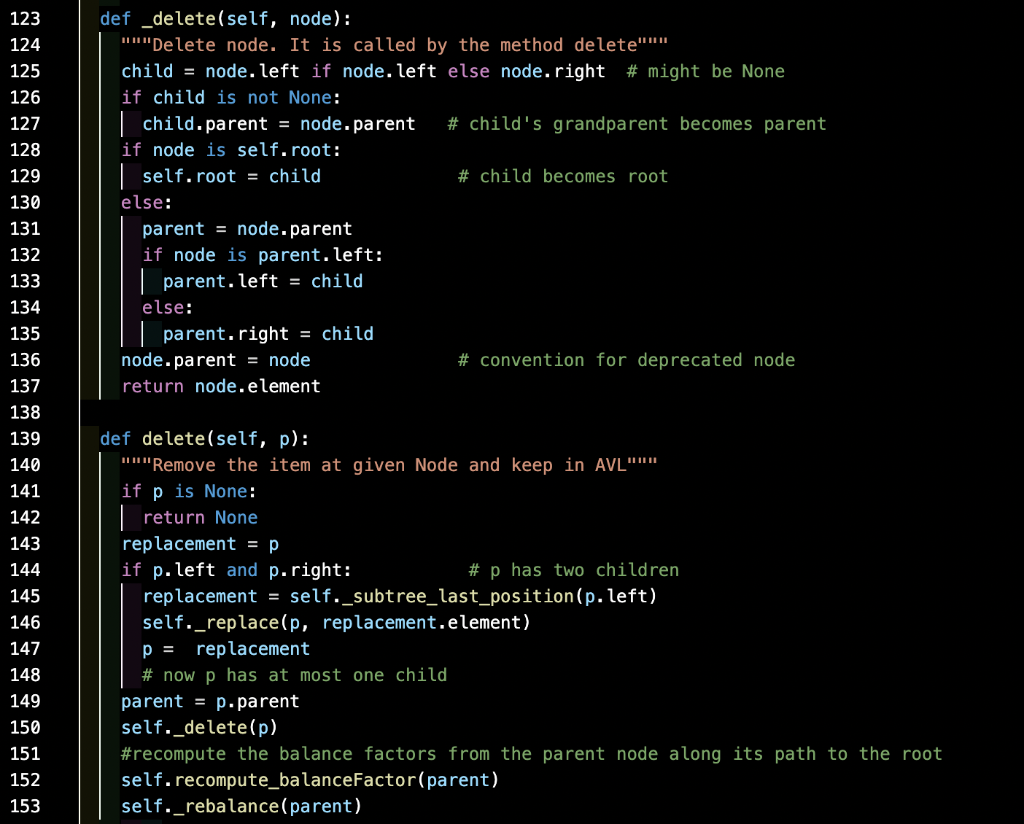 Solved In the AVL implementation form the textbook, each | Chegg.com