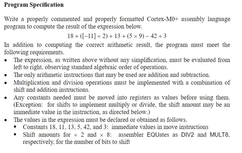 Program Specification Write a properly commented and | Chegg.com