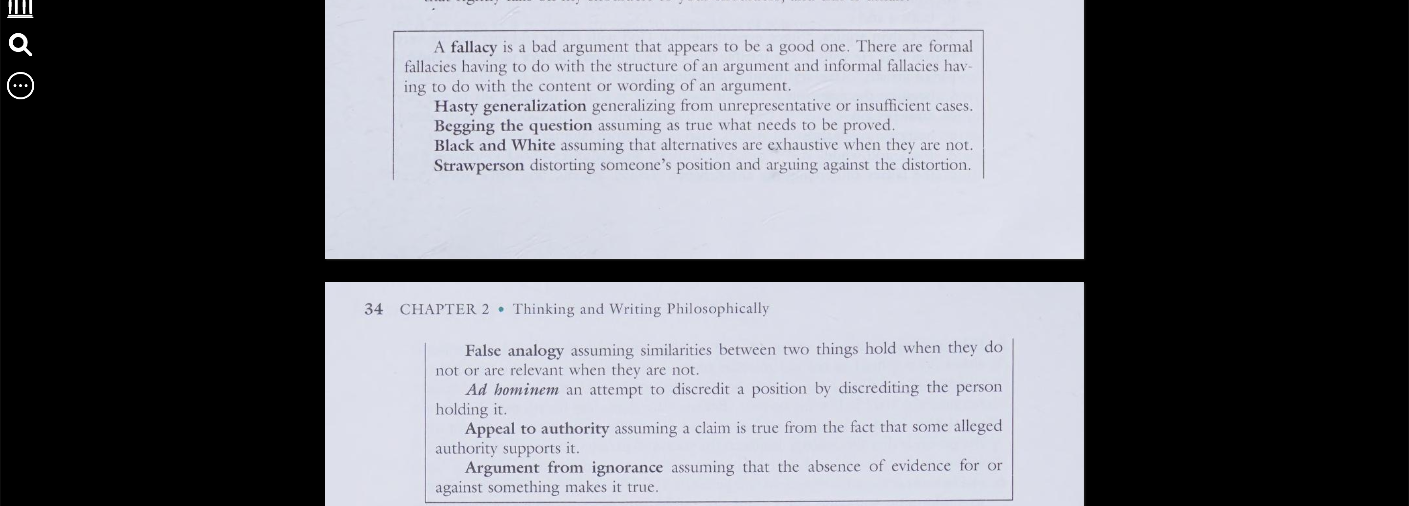 Solved Choose two examples of fallacies from page 33-34. | Chegg.com