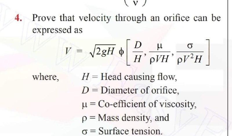 Solved V V = V2gH • 4. Prove that velocity through an | Chegg.com
