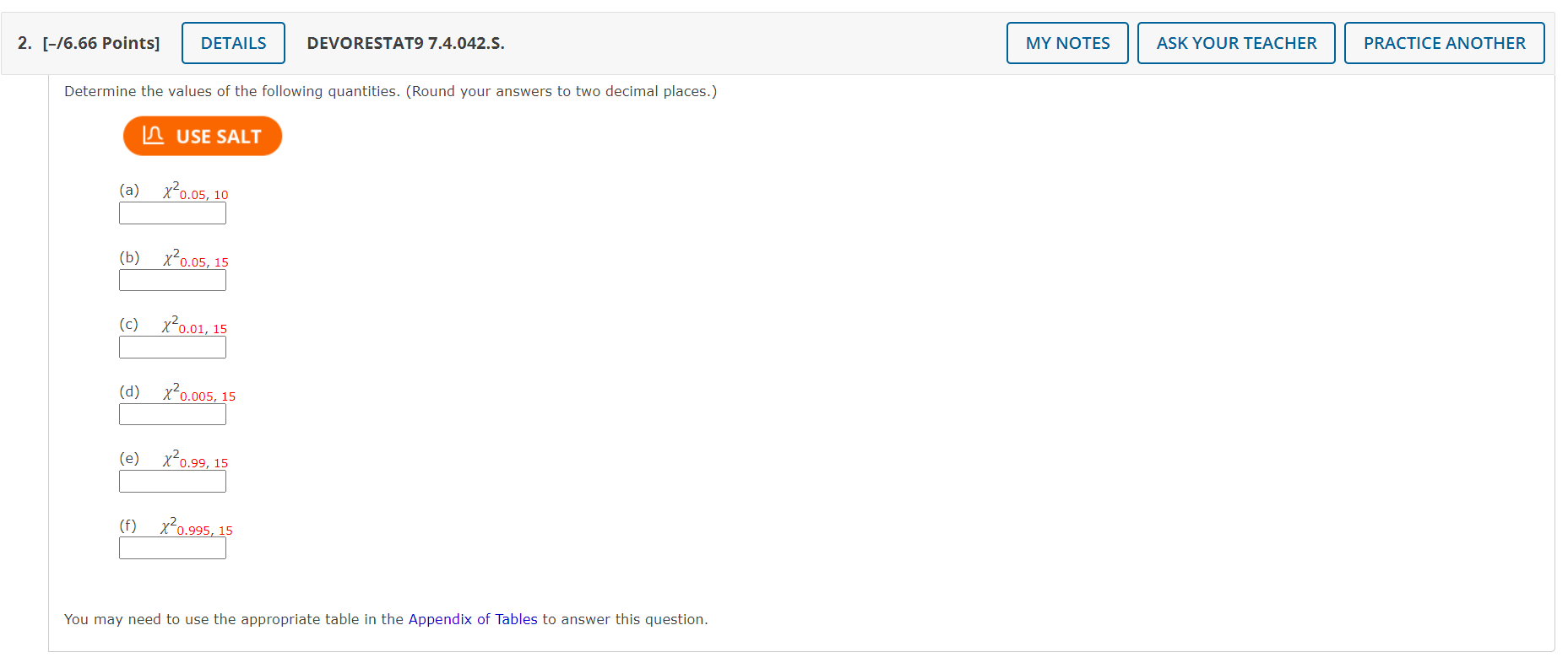 Solved 2. [-16.66 Points] DETAILS DEVORESTAT9 7.4.042.S. MY | Chegg.com
