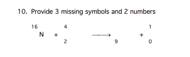 Solved 10. Provide 3 missing symbols and 2 numbers 16 | Chegg.com