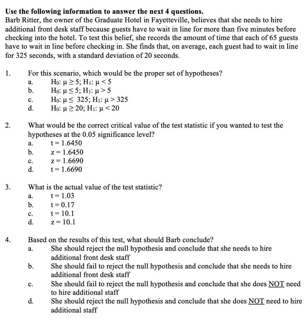 Solved Use the following information to answer the next 4 | Chegg.com