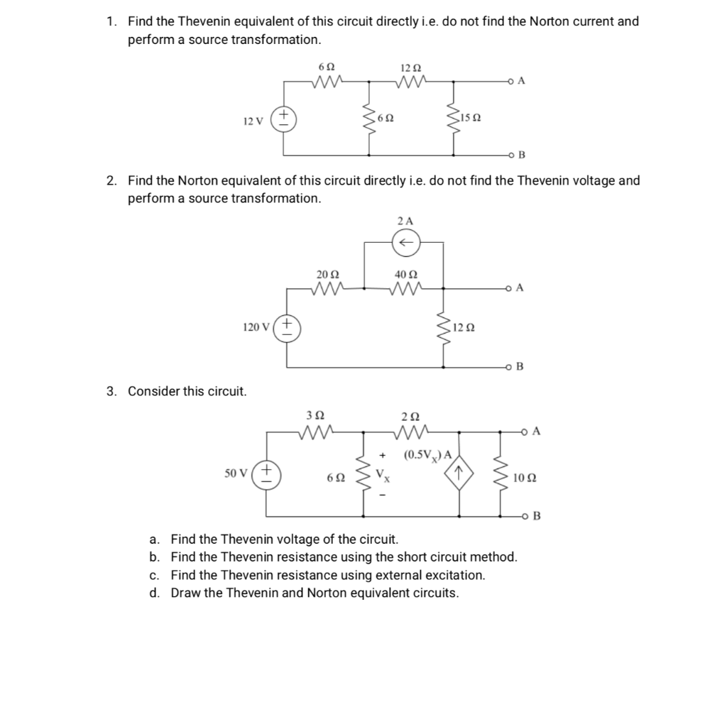 Solved 1. Find the Thevenin equivalent of this circuit | Chegg.com