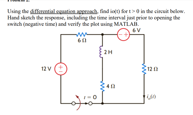 Solved Using the differential equation approach, find io(t) | Chegg.com