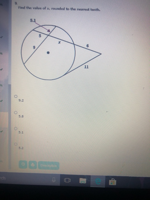 Solved 9. Find the value of x, rounded to the nearest tenth. | Chegg.com