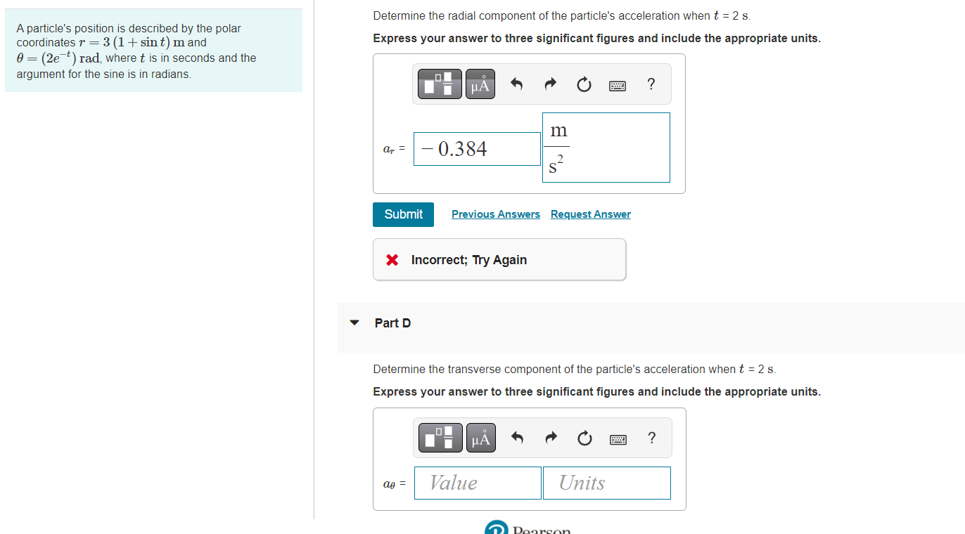 Solved Determine the radial component of the particle's | Chegg.com