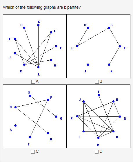 Solved Which of the following graphs are bipartite? | Chegg.com