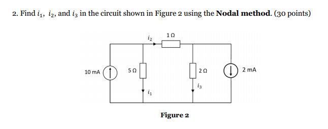 Solved Find i1, i2, and i3 in the circuit shown in Figure 2 | Chegg.com