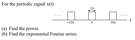 Solved For the periodic signal x(t) (a) Find the power. (b) | Chegg.com