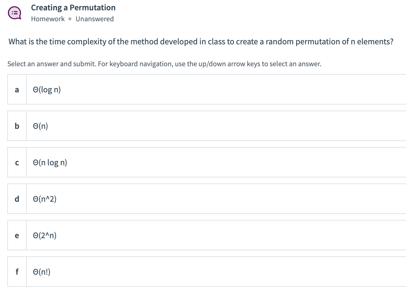 Solved : Creating a Permutation Homework • Unanswered What | Chegg.com