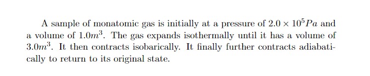 Solved A sample of monatomic gas is initially at a pressure | Chegg.com