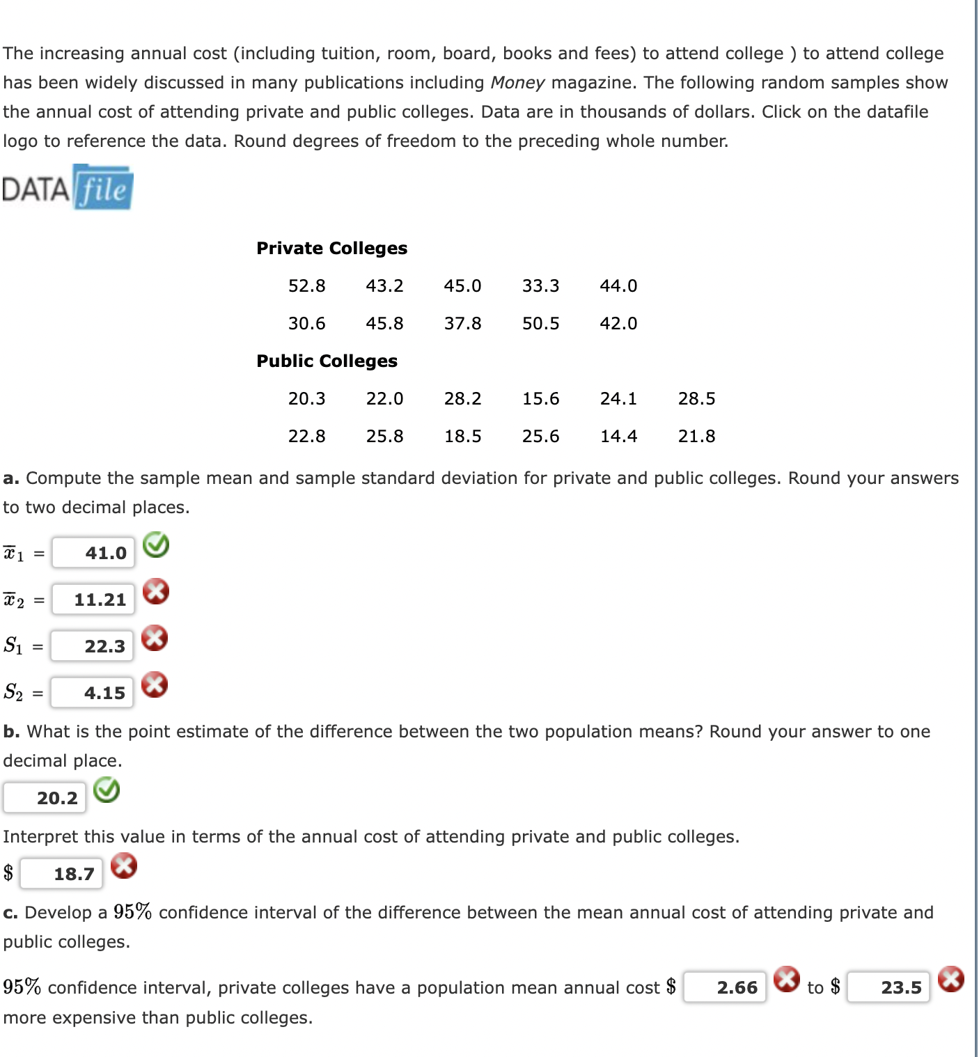Solved The increasing annual cost (including tuition, room, | Chegg.com