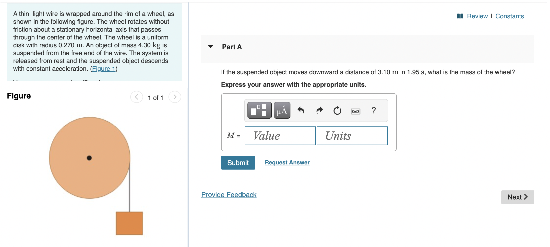 Solved A thin, light wire is wrapped around the rim of a | Chegg.com