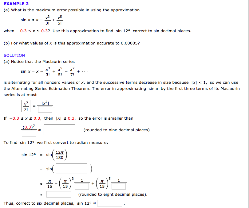 Solved EXAMPLE 2 (a) What is the maximum error possible in | Chegg.com