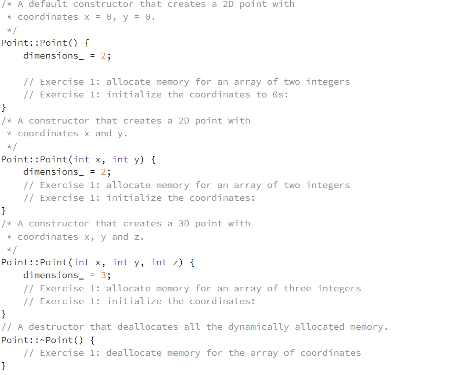 Solved Part 1: [60] Follow the comments in the MyPoint.h, | Chegg.com