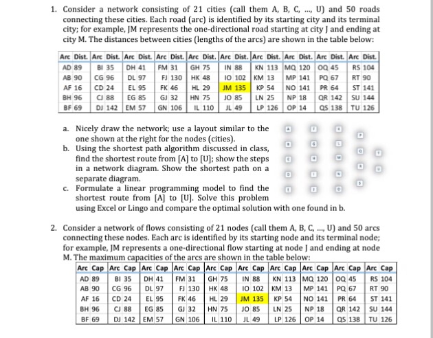 Solved 1. Consider a network consisting of 21 ties (call | Chegg.com