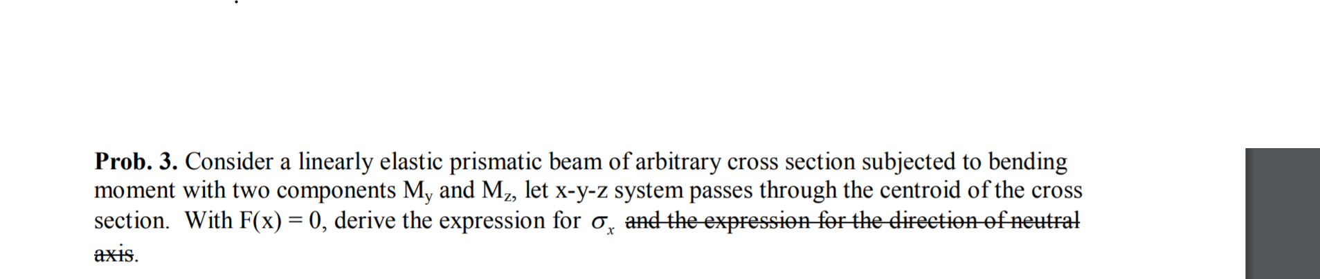 Prob. 3. Consider a linearly elastic prismatic beam | Chegg.com