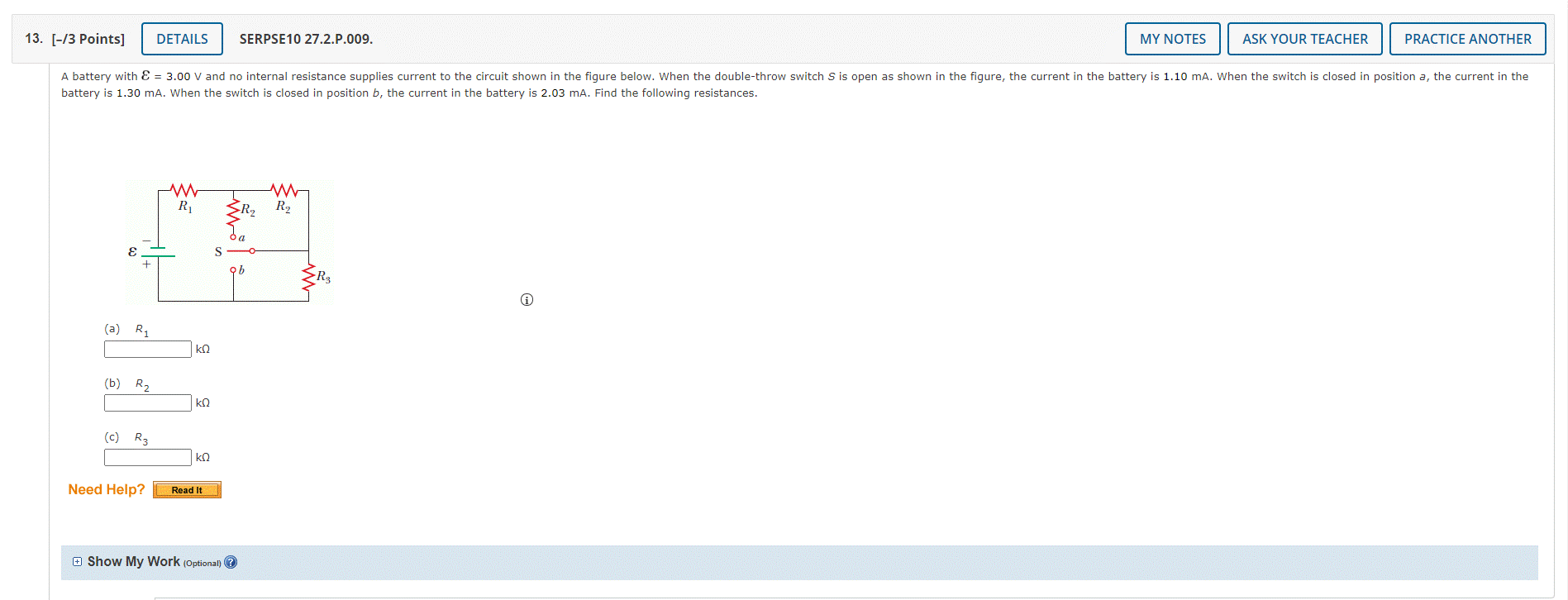 Solved I need help on my DC circuit homework for physics 2. | Chegg.com