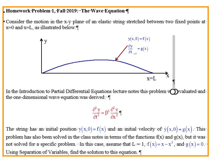 Solved Homework Problem 1, Fall-2019: The Wave Equation | Chegg.com