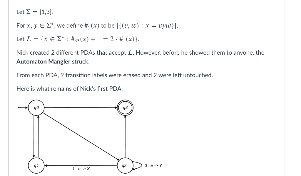 Let Σ = {1,3}. For x, y € 2*, we define #y(x) to be | Chegg.com