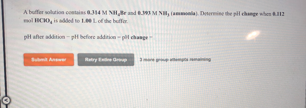 Solved A buffer solution contains 0.314 M NH4Br and 0.393 M | Chegg.com