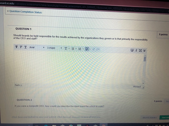 Solved oard.sc.edu Question Completion Status: QUESTION 1 5 | Chegg.com
