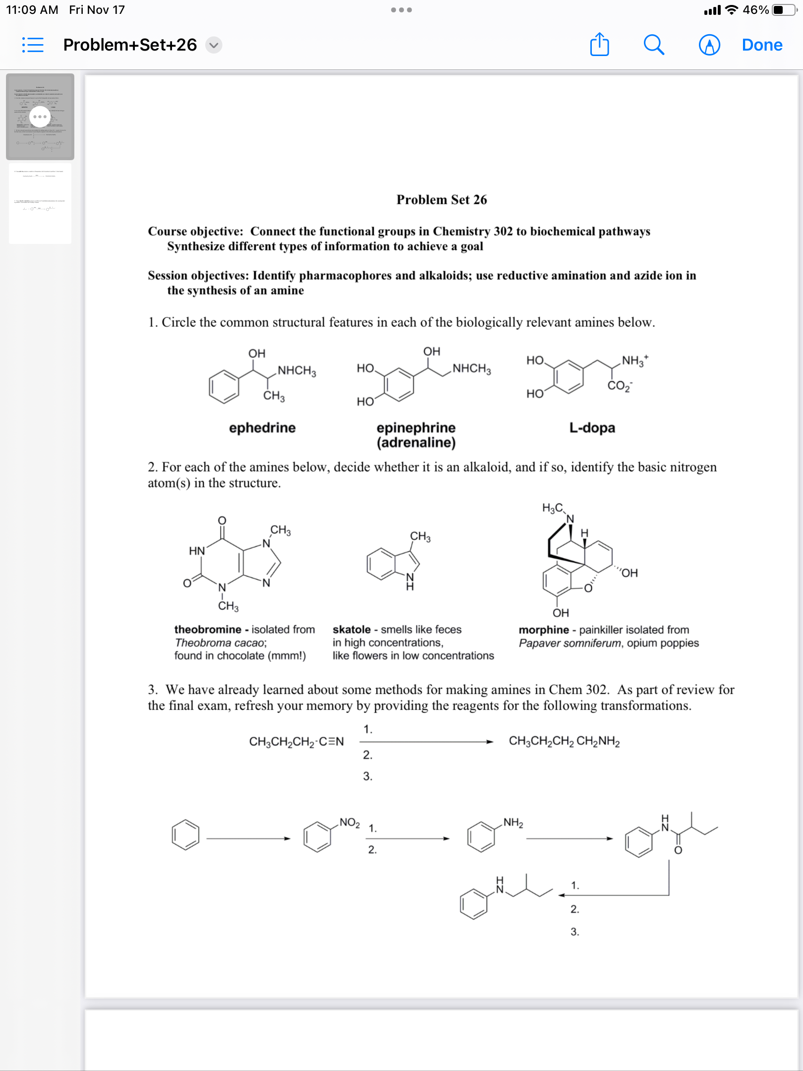 Solved Course objective: Connect the functional groups in | Chegg.com