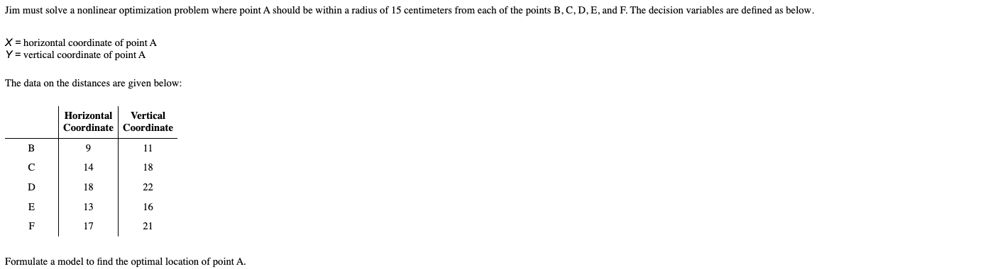 Solved Jim must solve a nonlinear optimization problem where | Chegg.com