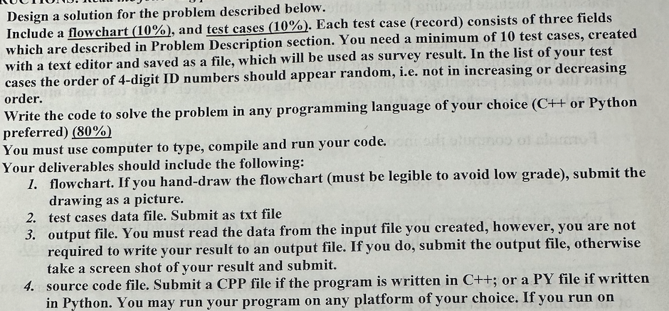 Solved Design a solution for the problem described below. | Chegg.com