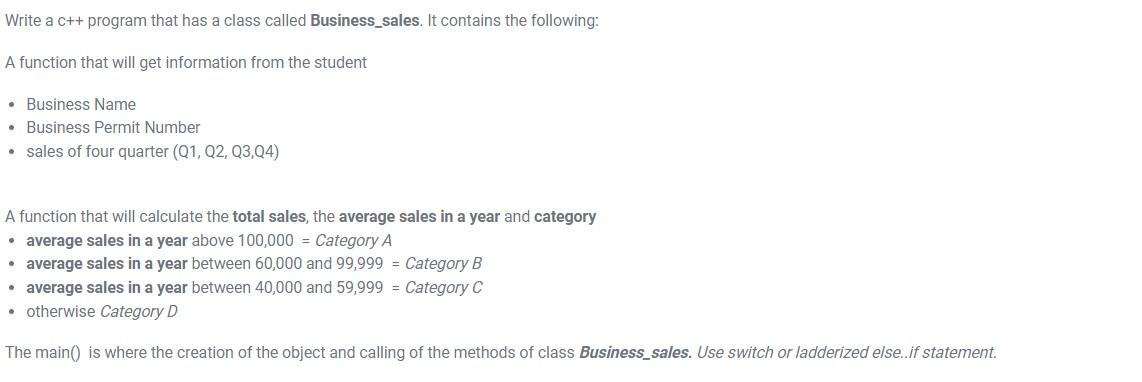 Solved Write a C++ program that has a class called | Chegg.com