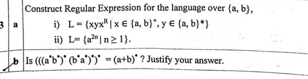 Solved Construct Regular Expression for the language over | Chegg.com