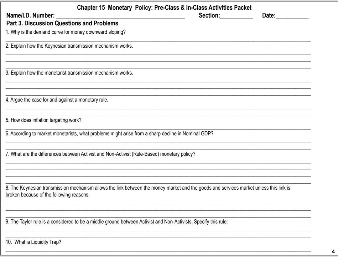 Solved Chapter 15 Monetary Policy: Pre-Class & In-Class | Chegg.com