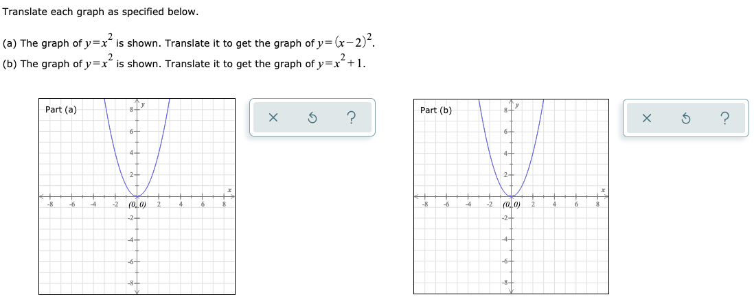 Solved Translate each graph as specified below. (a) The | Chegg.com