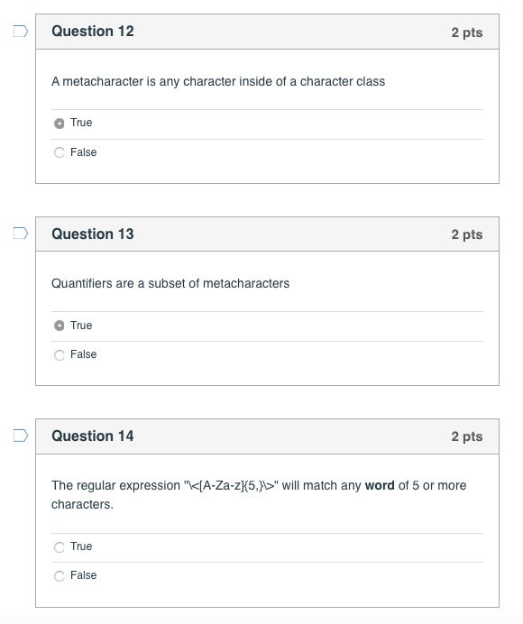 Solved Question 12 2 Pts A Metacharacter Is Any Character