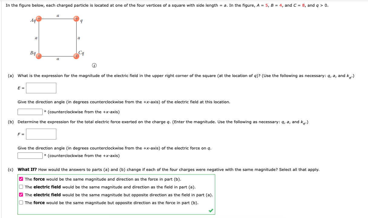 Solved In the figure below, each charged particle is located | Chegg.com