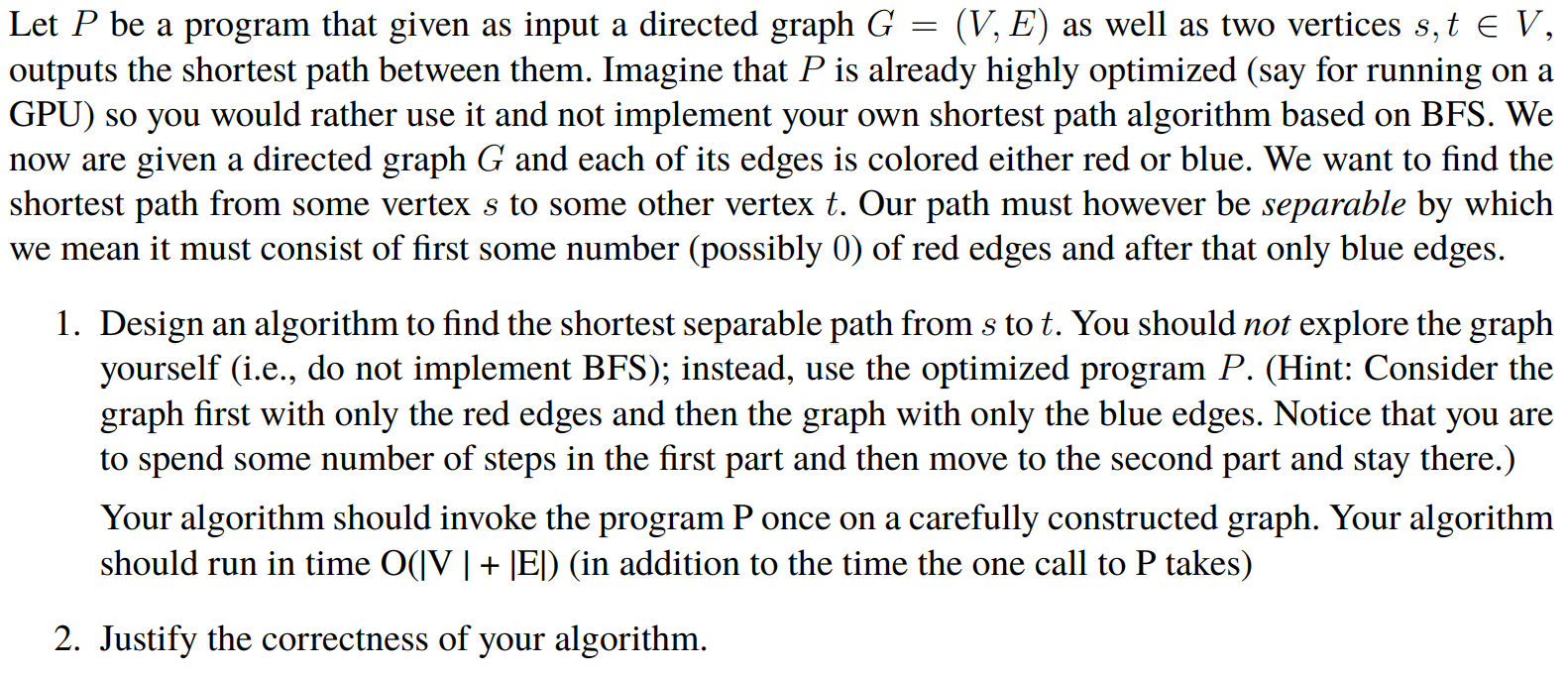 Solved Let P be a program that given as input a directed | Chegg.com