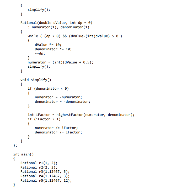 Solved Consider the following class and main() function: | Chegg.com