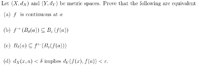 Solved Definition Let X be a metric space with metric d:,y). | Chegg.com