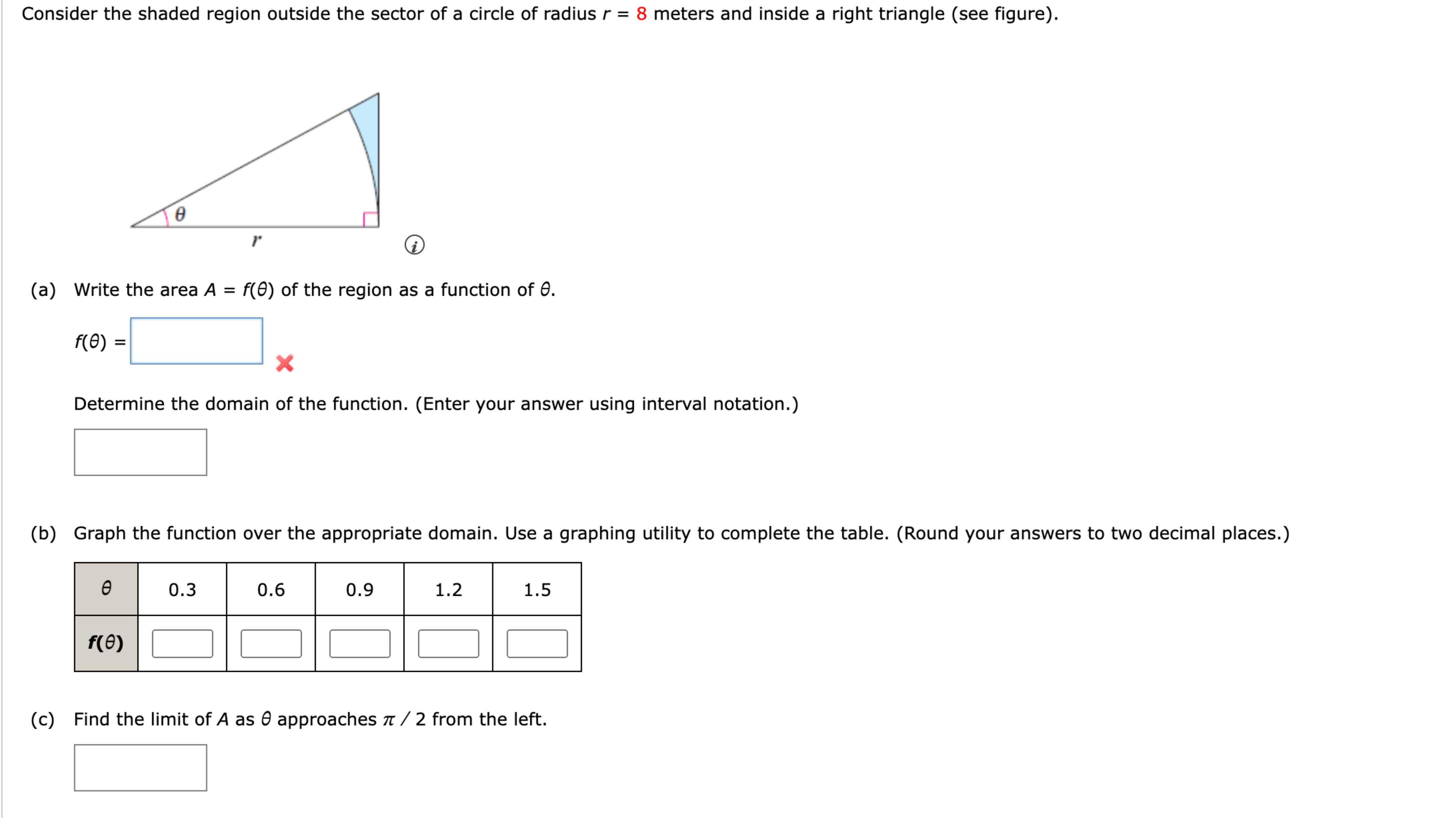 Solved Consider the shaded region outside the sector of a | Chegg.com