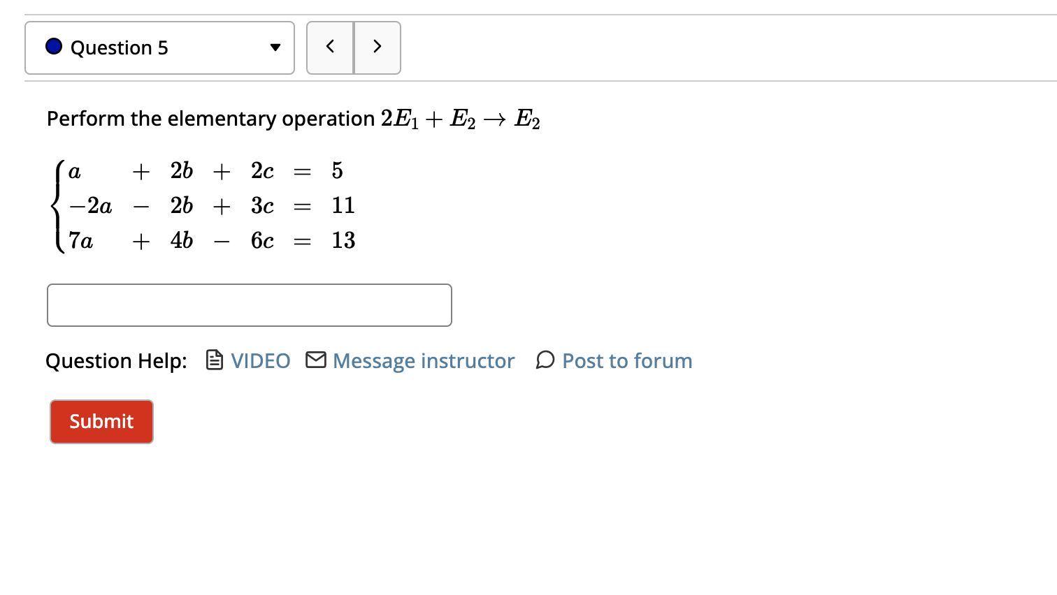 Solved Perform the elementary operation 2E1+E2→E2 | Chegg.com