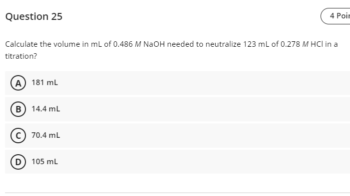 Solved Calculate the volume in mL of 0.486MNaOH needed to | Chegg.com
