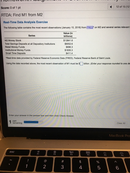 Solved Score: 0 of 1 pt 12 of 15 (12 RTDA: Find M1 from M2 | Chegg.com