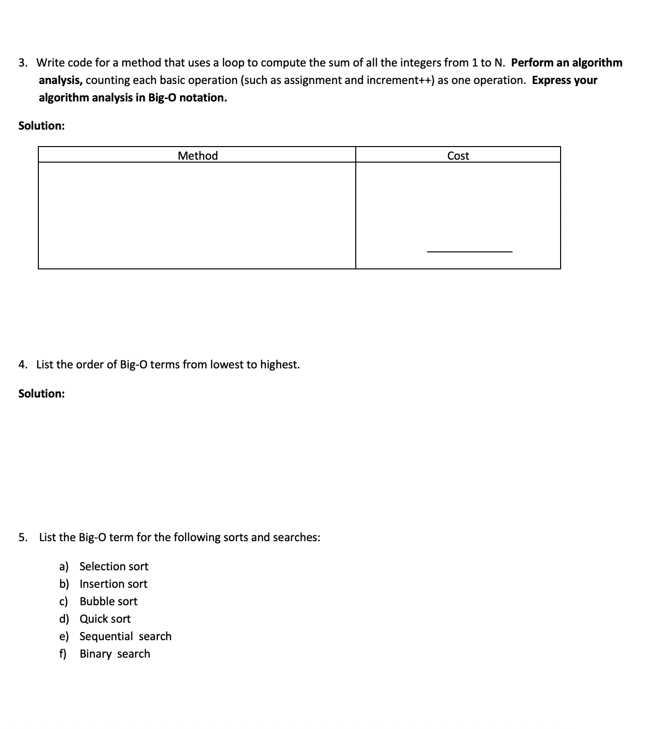 - Cost 1. A simple linear Search algorithm on an | Chegg.com