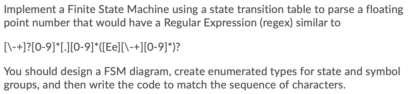 Solved Implement a Finite State Machine using a state | Chegg.com