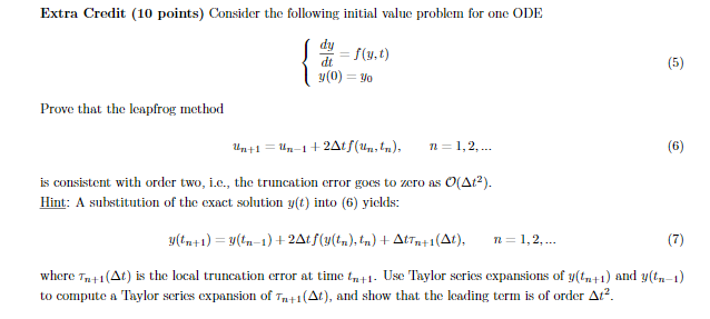 Solved Extra Credit (10 points) Consider the following | Chegg.com