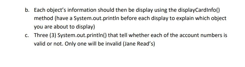 Solved 2. Create a Java class named CreditCardTester, that | Chegg.com