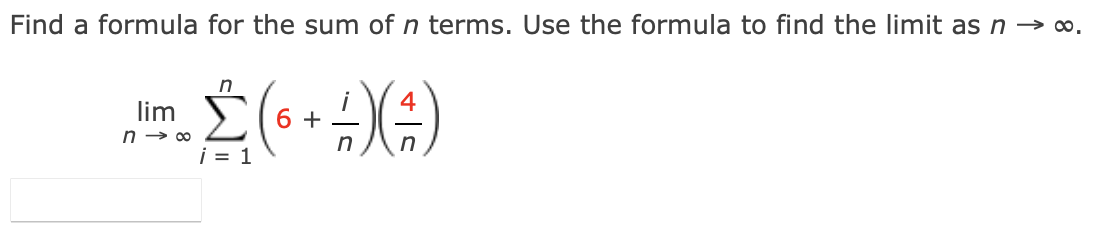 Solved Find a formula for the sum of n terms. Use the | Chegg.com