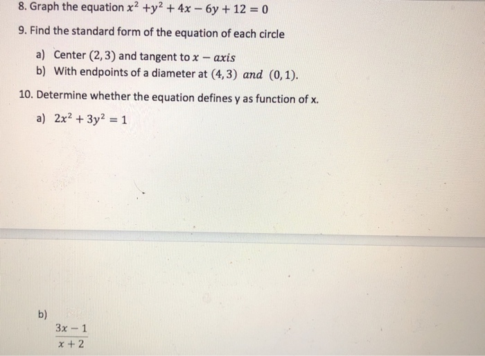 Solved 1. Consider the following equation 2x - 5y 10 a) b) | Chegg.com